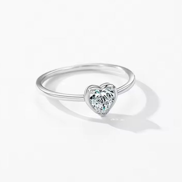 Cute heart shape promise ring in sterling silver – The Silver Luna