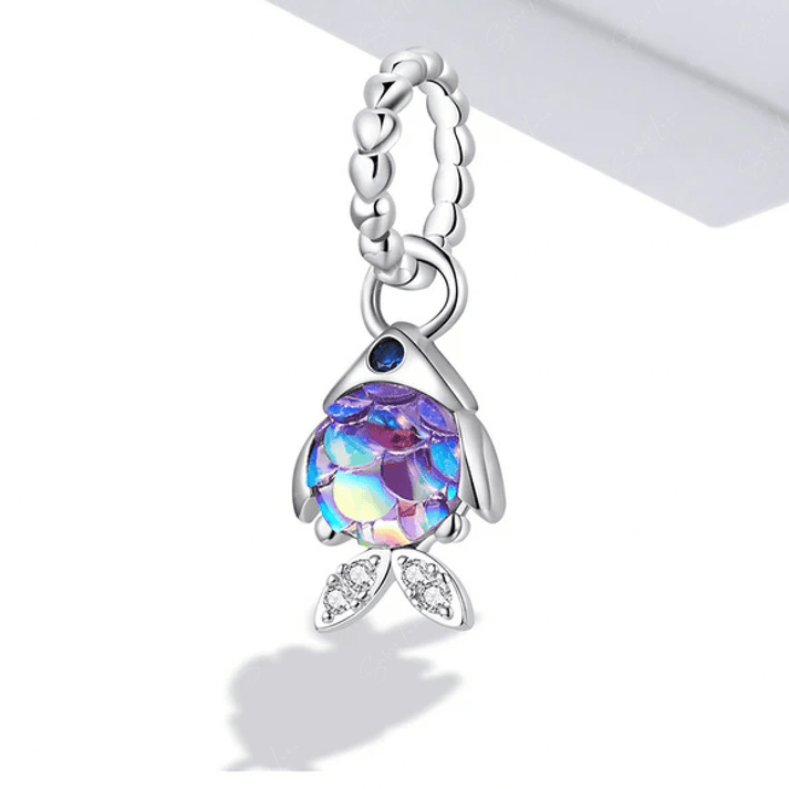 Rainbow fish sterling silver dangle charm for bracelet – The Silver Luna