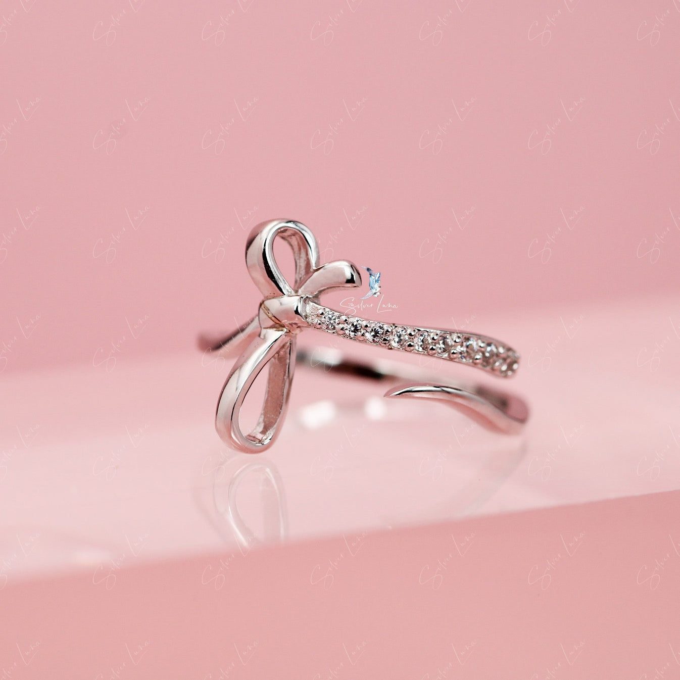 Bowtie adjustable sterling silver ring – The Silver Luna