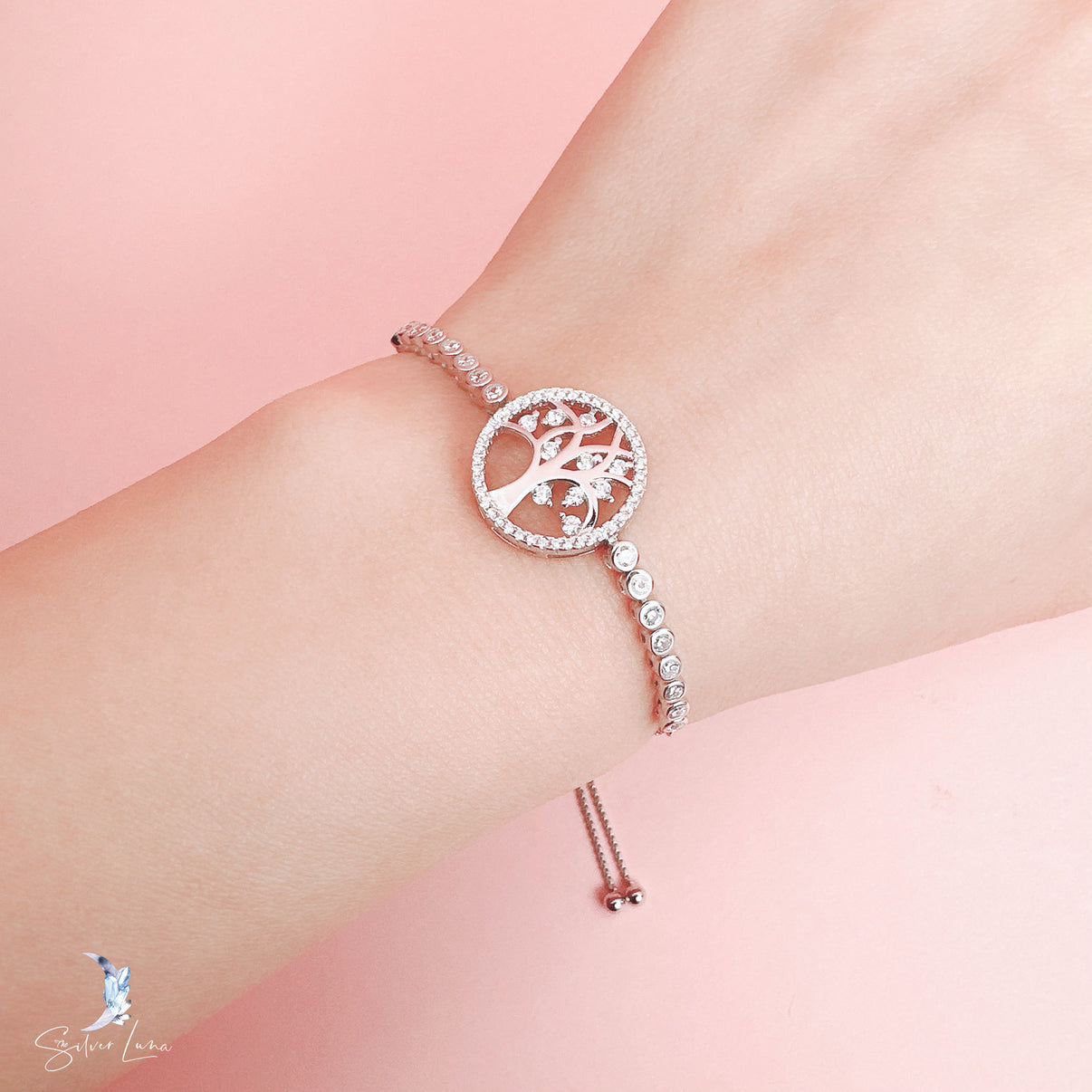 Family tree adjustable sterling silver bracelet – The Silver Luna
