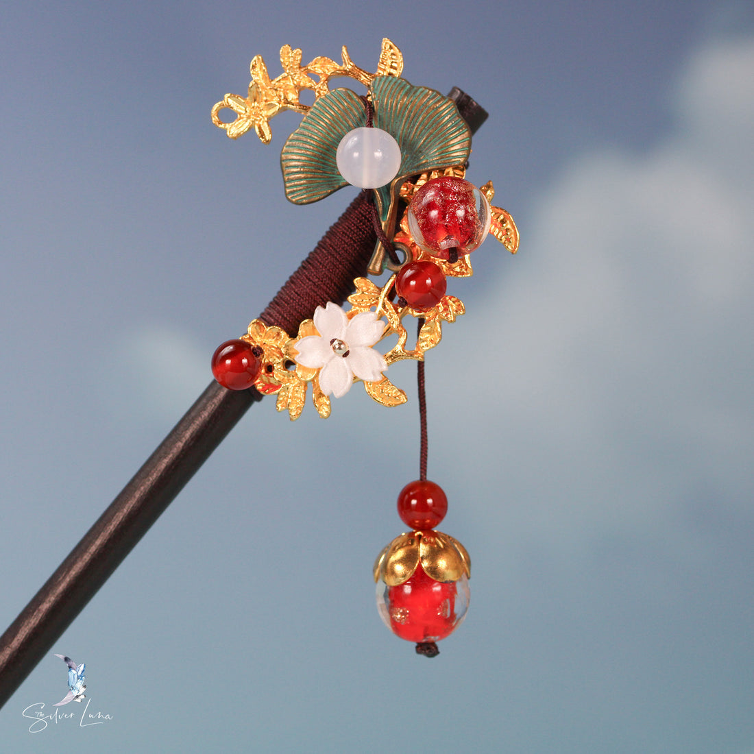 Japanese wooden hair stick – The Silver Luna