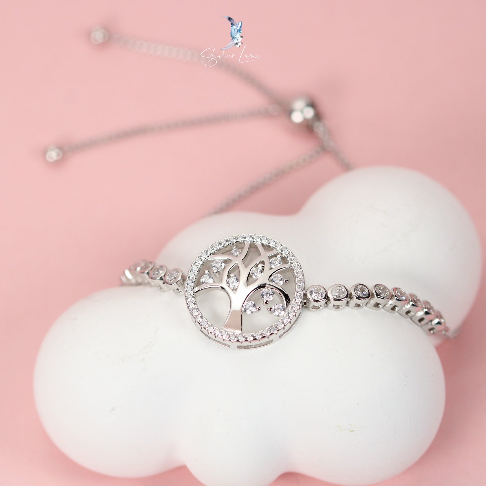 Family tree adjustable sterling silver bracelet – The Silver Luna