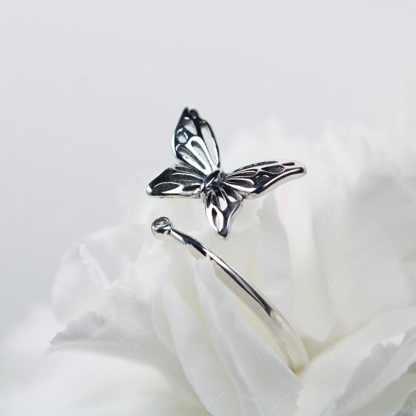 Butterfly adjustable sterling silver ring – The Silver Luna
