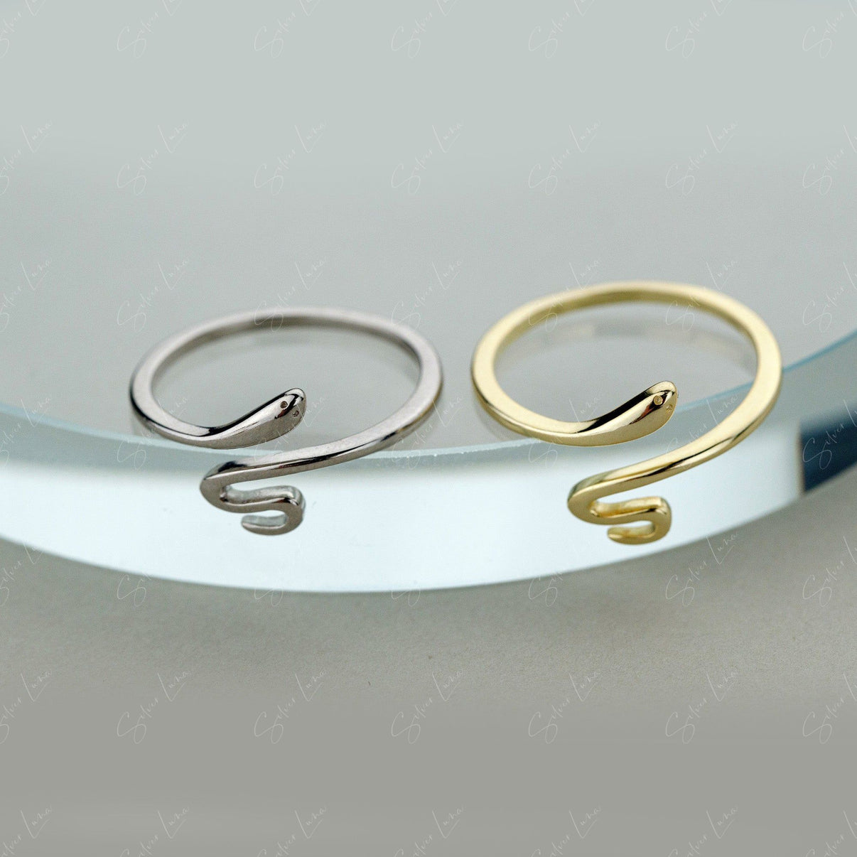 Dainty snake wrap adjustable sterling silver ring – The Silver Luna